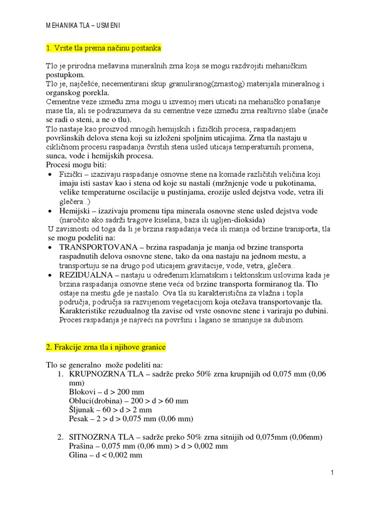 Mehanika Tla - Skripta | PDF