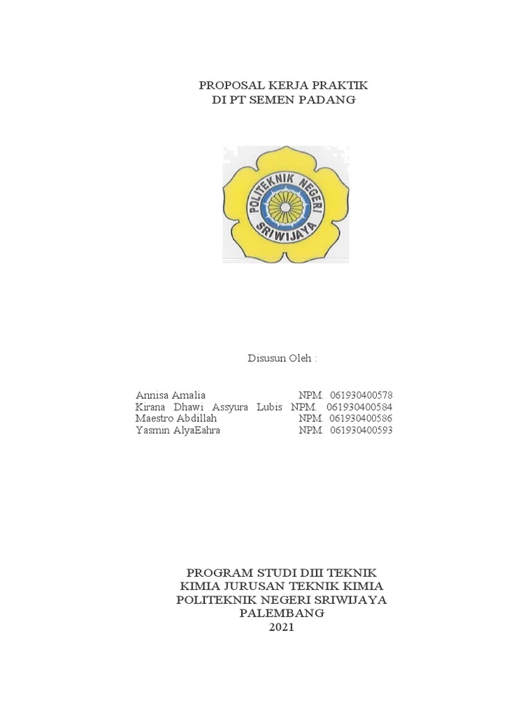 Proposal Kerja Praktik Di PT Semen Padang | PDF