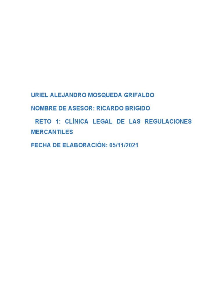 Reto 1 Clinica Legal | PDF | Business | Capital (economía)