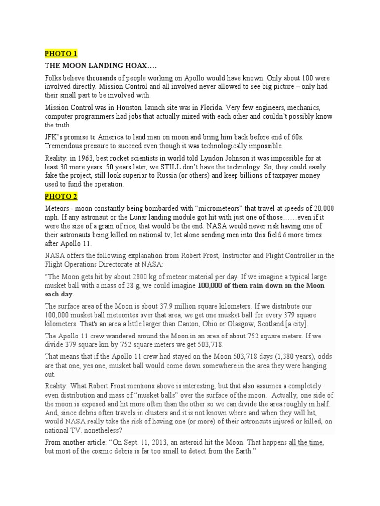 Moon Landing Hoax - To Share With Viewers | PDF | Moon | Apollo Program