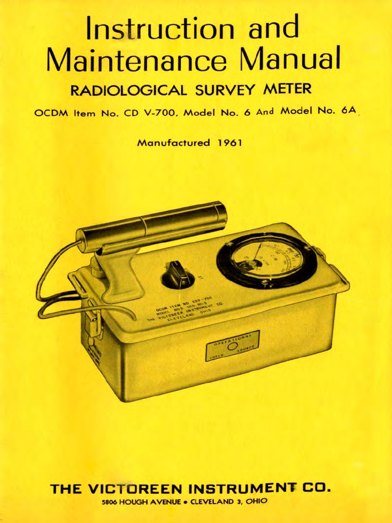 Victoreen CDV 700 Geiger Counter Manual | PDF