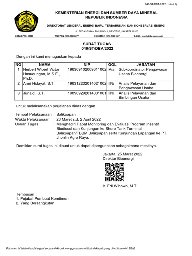 SUrat Tugas BPP Dan JAR | PDF