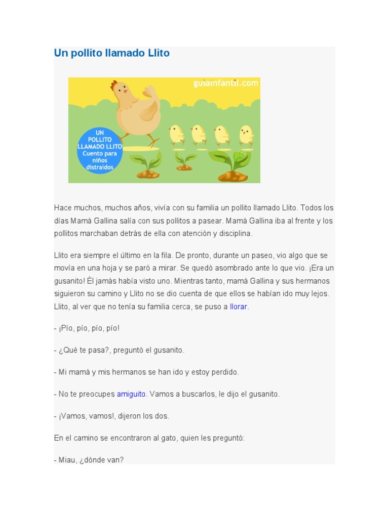 El cuento del pollito Llito | PDF