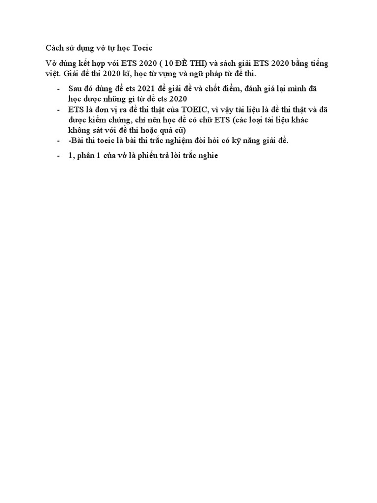 1 Cách S D NG V T Hoc Toeic | PDF