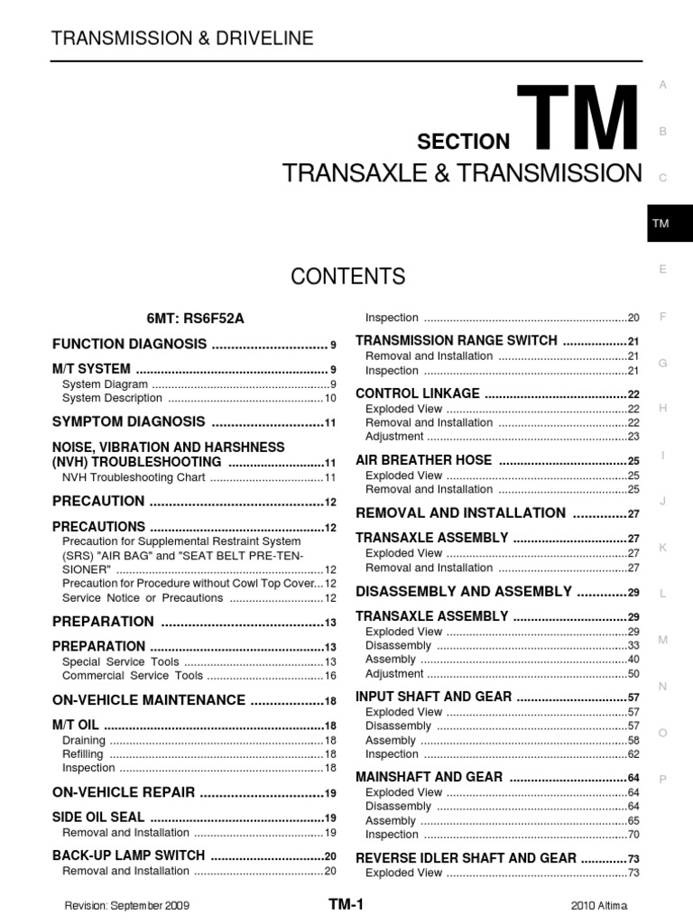 Transaxle & Transmission: Section | PDF | Transmission (Mechanics ...