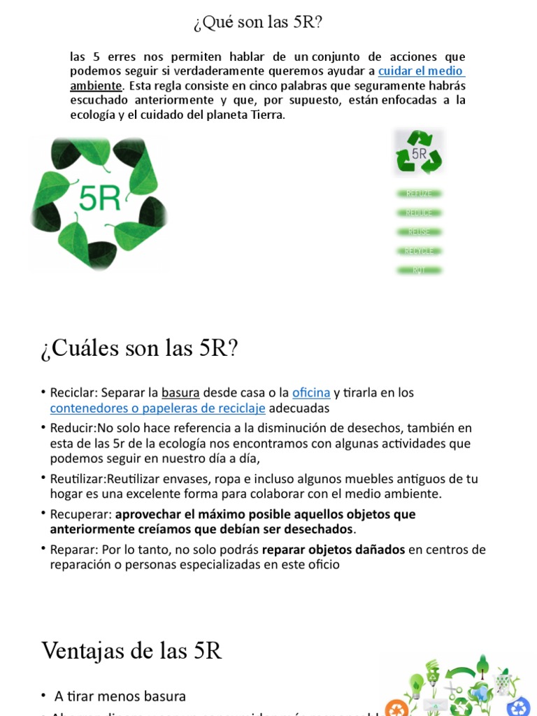 Las 5R: Claves para el Reciclaje Efectivo | PDF | Residuos | Reciclaje