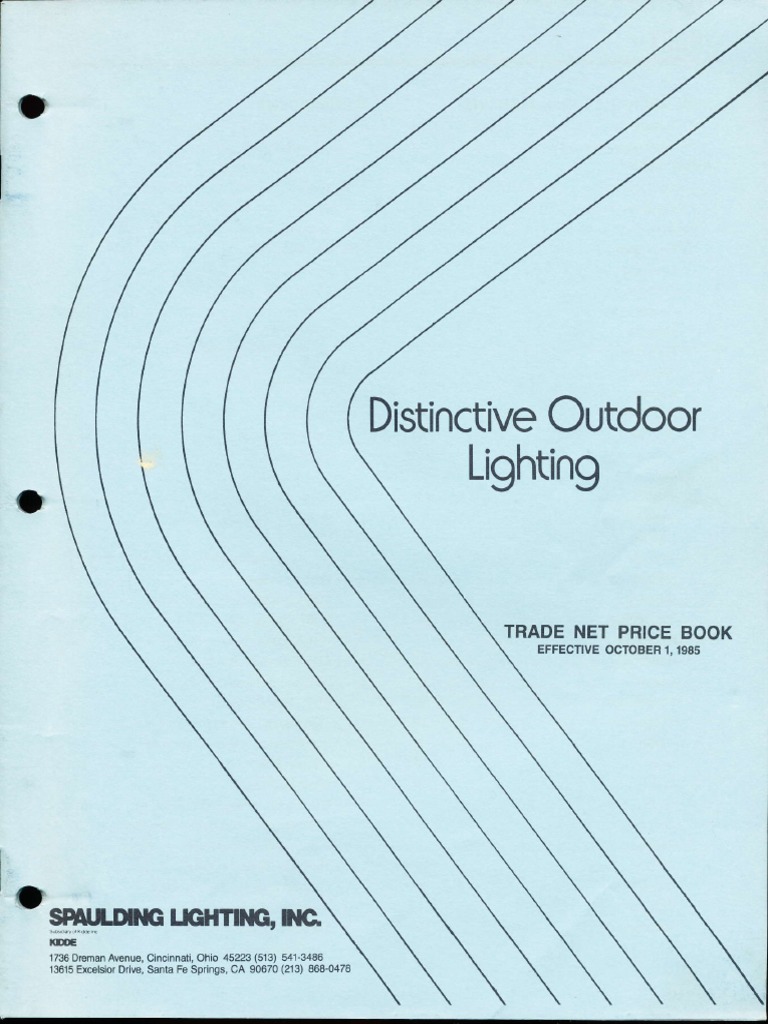 Spaulding Lighting Price Book Net 10-85 | PDF | Materials | Lighting