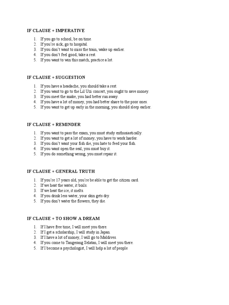 If Clause + Imperative | PDF