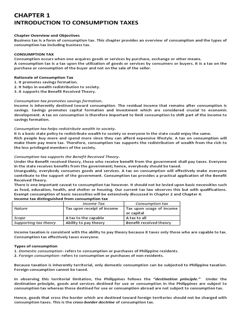 Understanding Consumption Taxes | PDF
