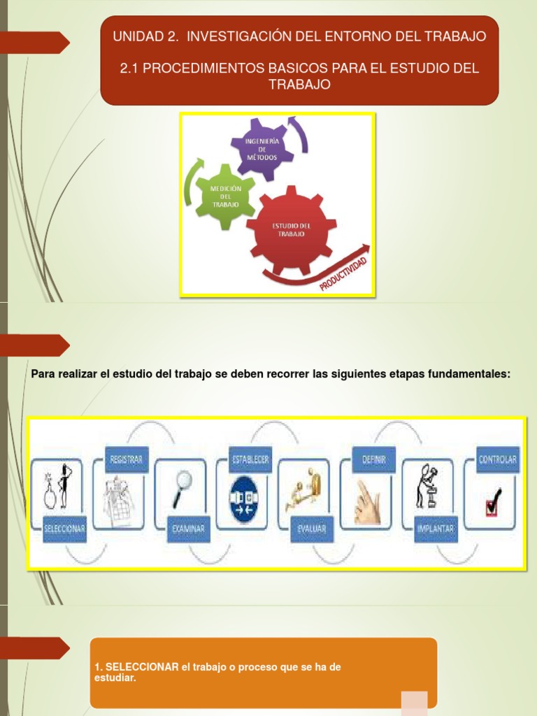 Procedimiento para el Estudio del Trabajo | PDF | Medición | Cognición