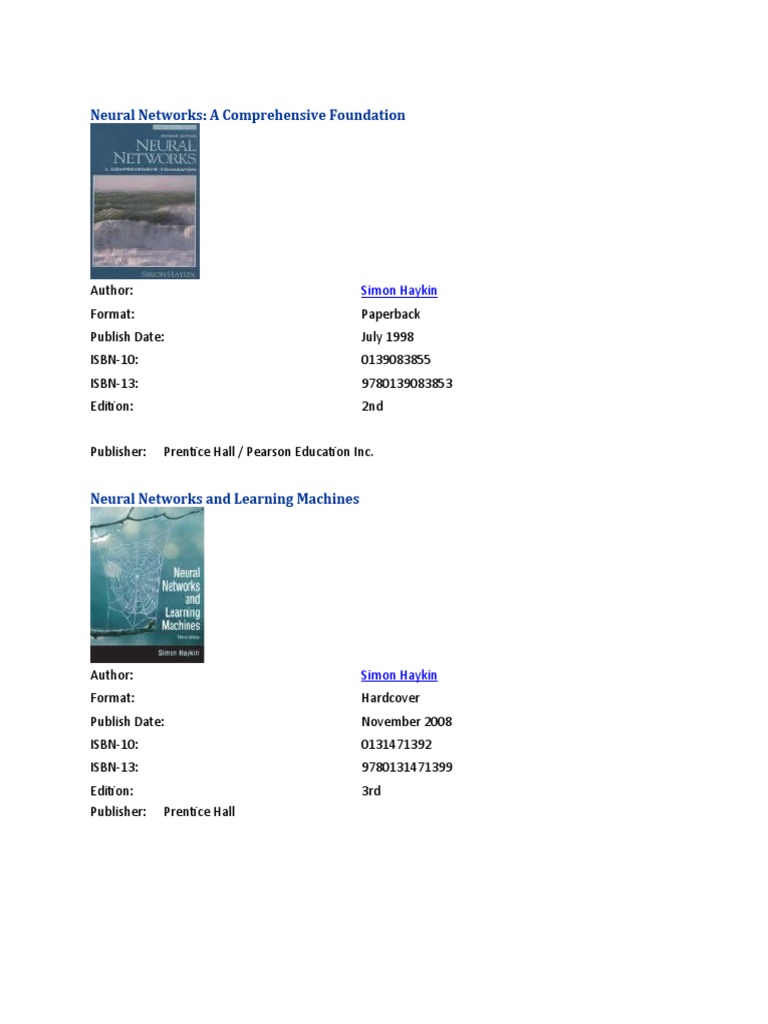 Neural Networks Books by Haykin | PDF