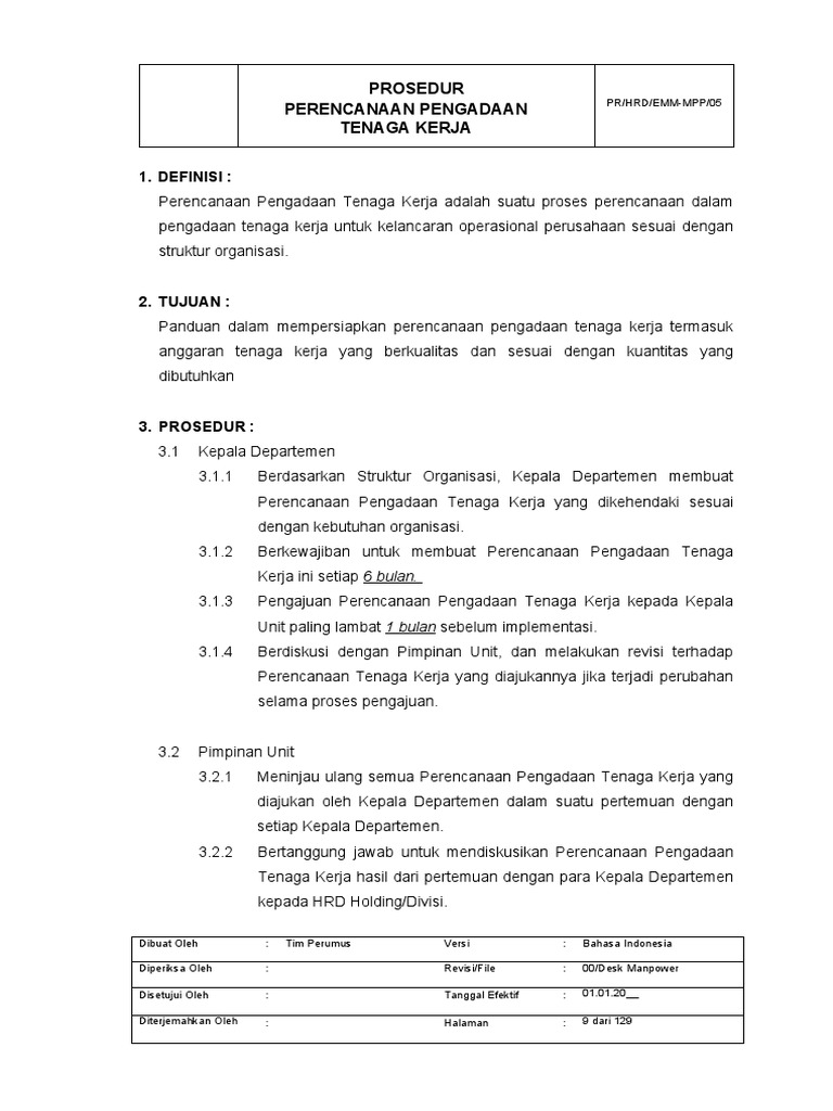 Deskripsi Manpower | PDF