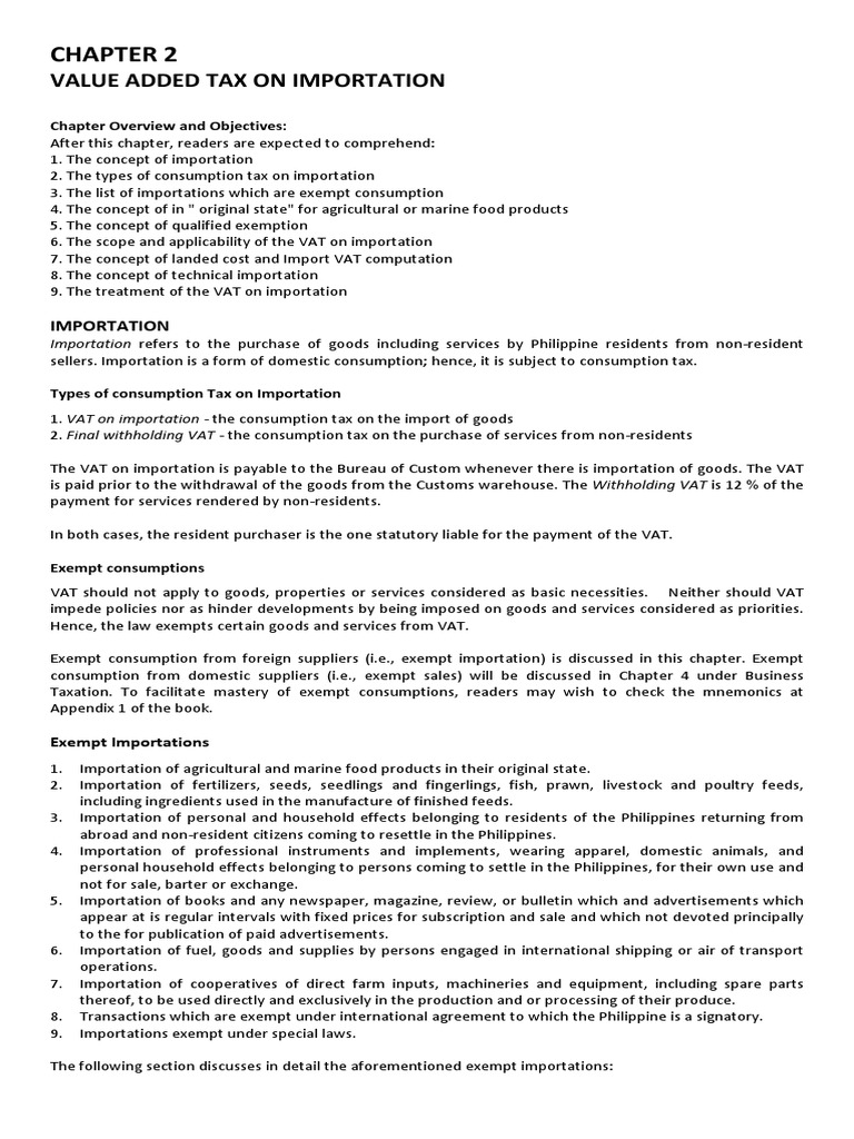 An In-Depth Examination of Value Added Tax on Importation in the ...