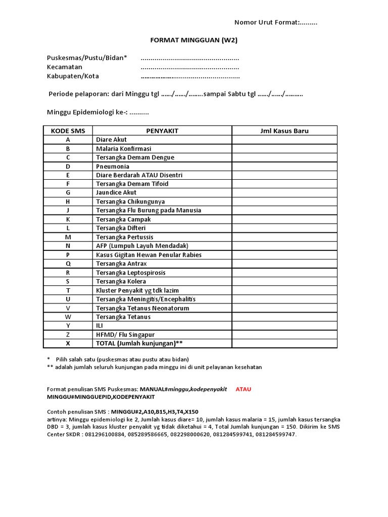 Format Mingguan SKDR | PDF
