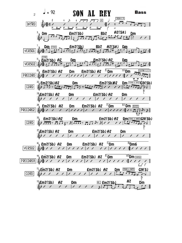 Acordes Son Al Rey Bass | PDF