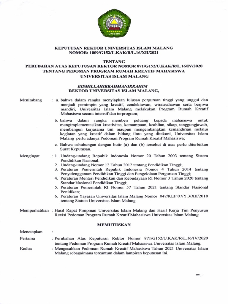 G152 K 1009 01122021 Pedoman RKM Terbaru | PDF