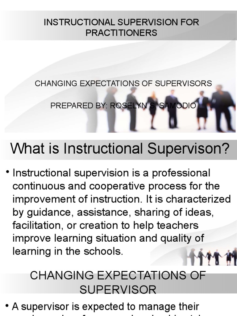 Evolving Expectations in Instructional Supervision | PDF | Skill ...