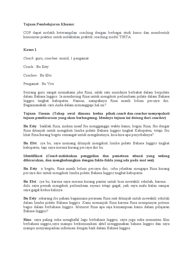 Kasus 1-OK-coachee Elvi | PDF | Karier & Perkembangan