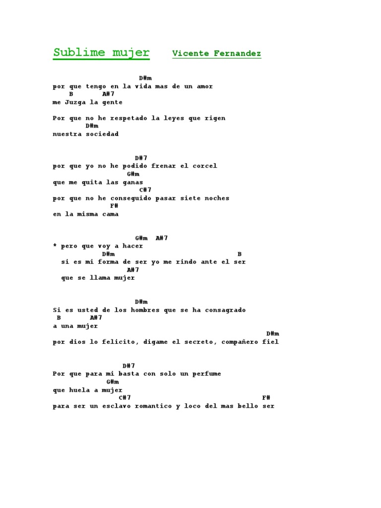 Sublime Mujer - Vicente Fernandez | PDF