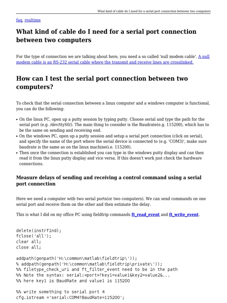 Serial Port Connection Between Two Computers Matlab Pdf Computer