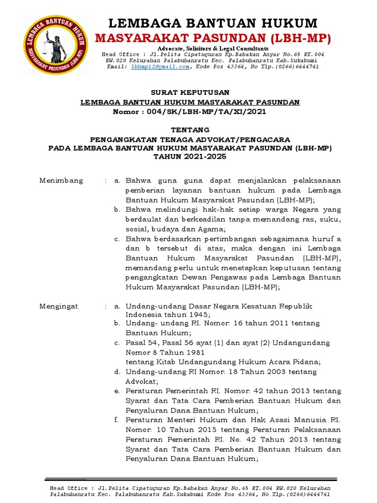 Berkas LBH MP Lengkap | PDF | Hukum