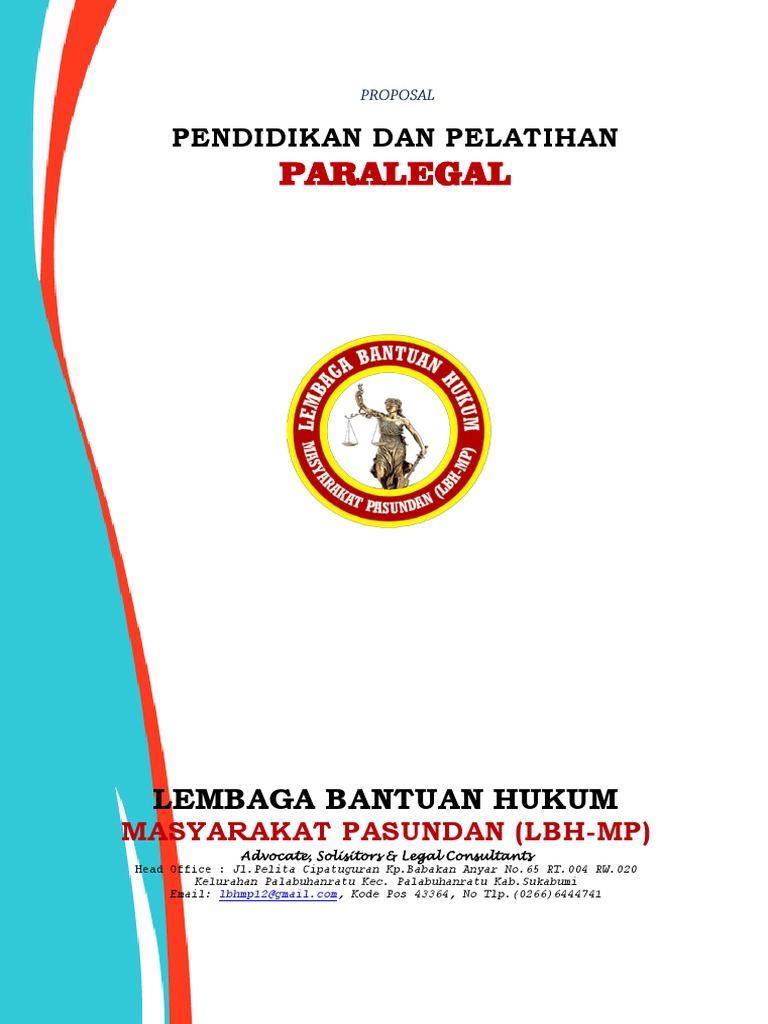 Proposal Pendidikan Dan Pelatihan Paralegal LBH MP PDF | PDF