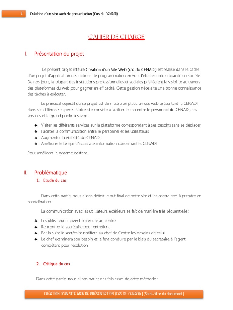 Cahier de Charge | PDF | Ordinateurs