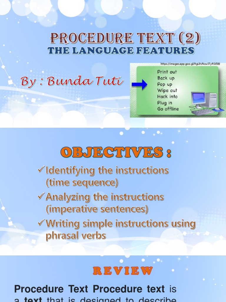 Procedure Text 2 Imperative and Phrasal Verb | PDF | Language Arts ...