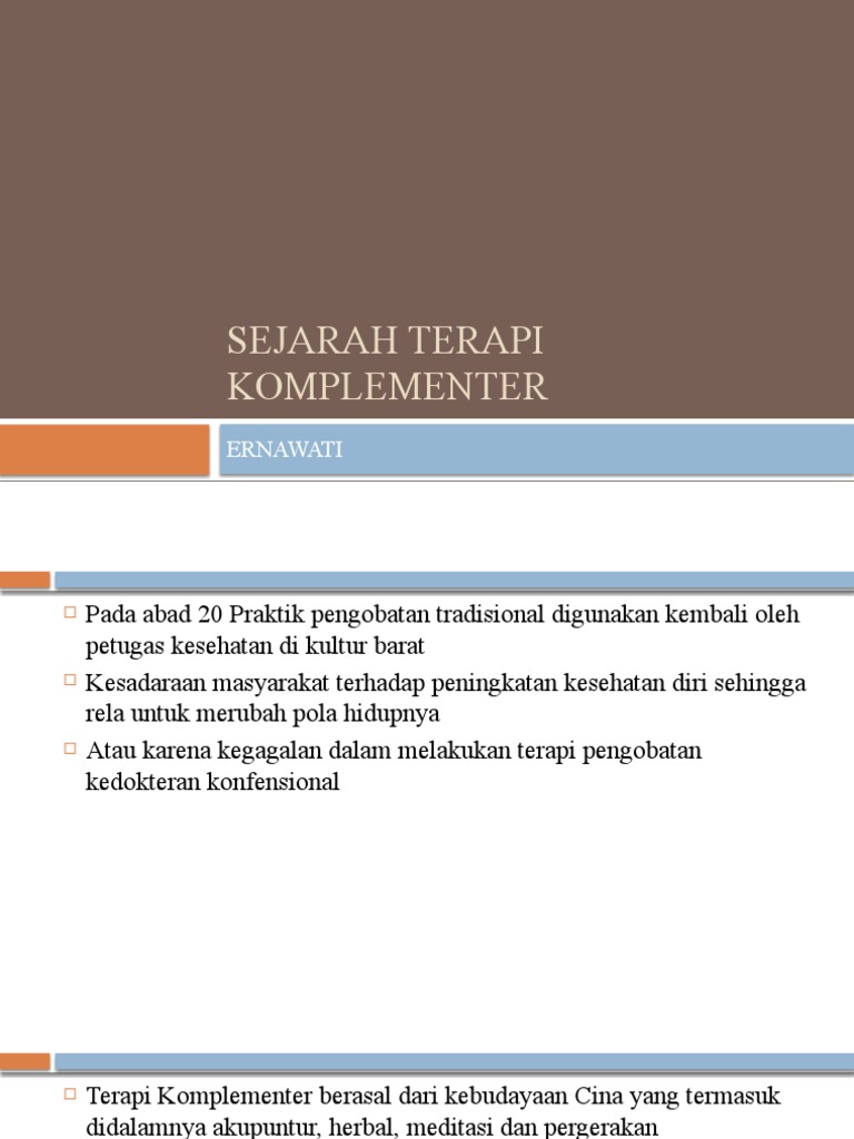 Sejarah Terapi Komplementer | PDF