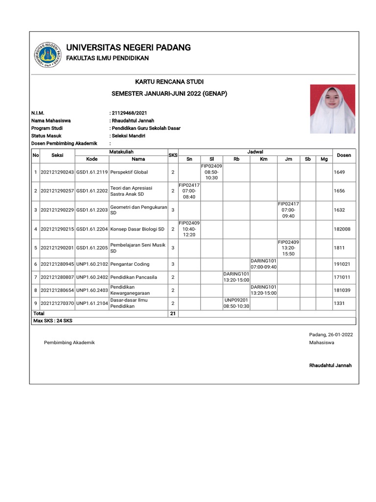 Cetak Kartu Rencana Studi | PDF