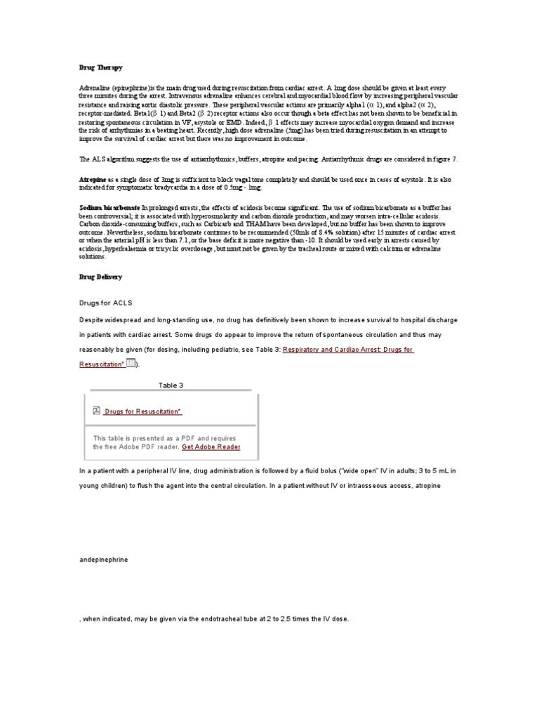 Drugs Given During Cardiac Arres For CPR | PDF | Cardiac Arrest ...