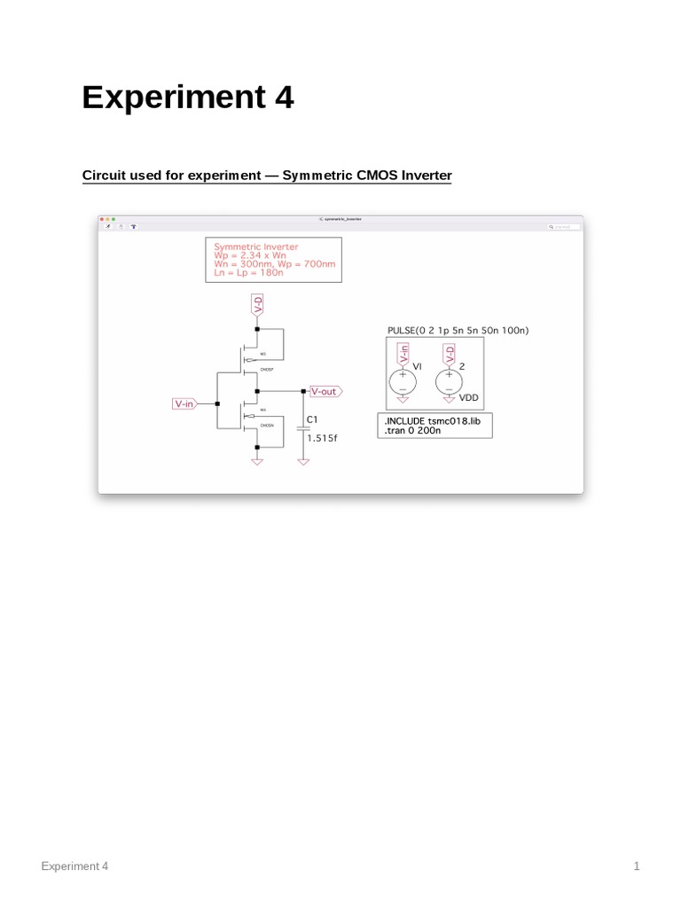 CMOS Inverter VTC Noise Margin Analysis | PDF | Cmos | Computer Engineering