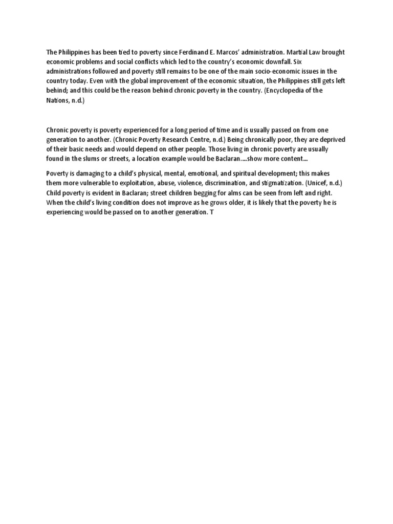 Poverty in the Philippines: A Reaction Paper | PDF | Social Science