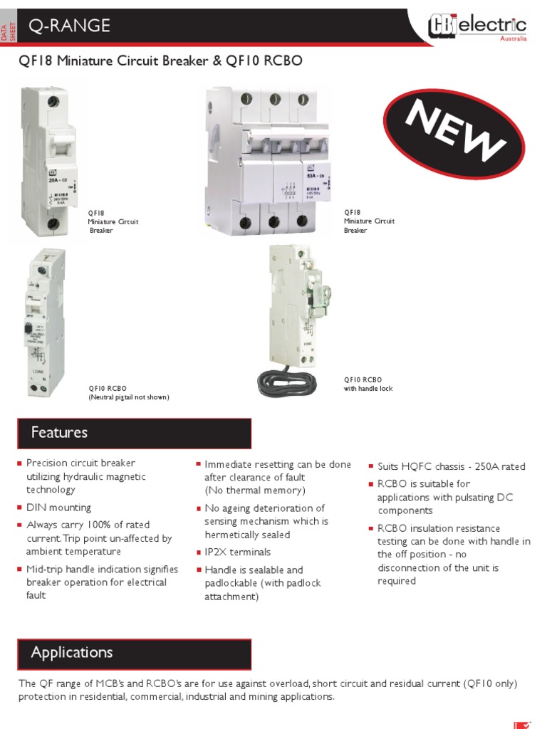 QF Rcbo | PDF | Mains Electricity | Electrical Equipment