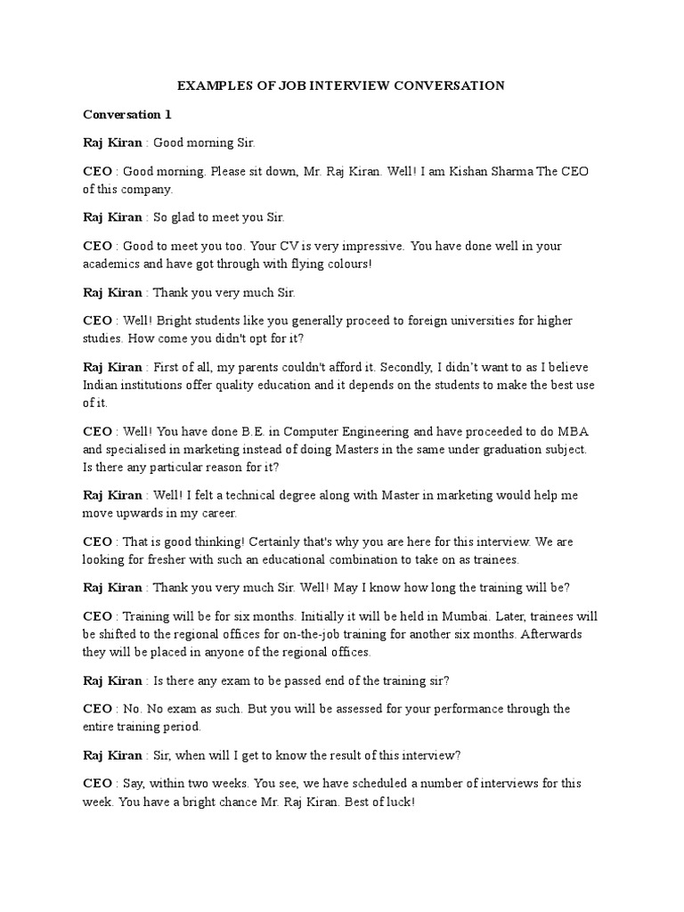 Conversations Between Job Candidates and Hiring Managers Provide ...