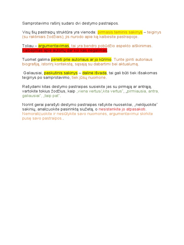 Samprotavimo Rasinys | PDF