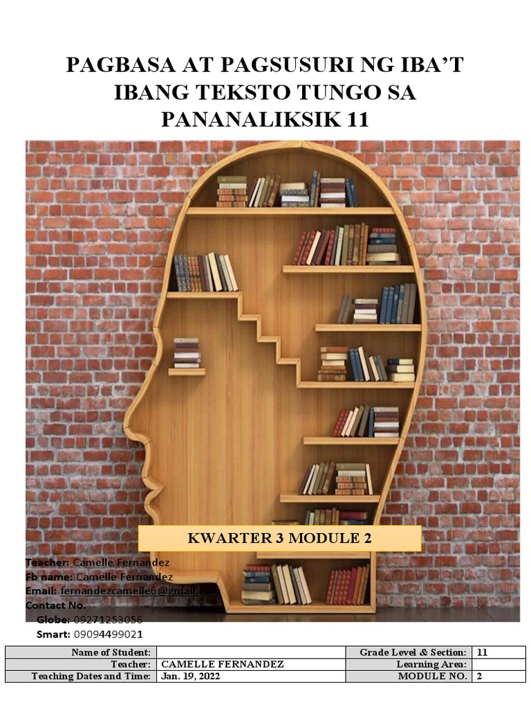 Kwarter 3 Modyul 2 Grade 11 Pagbasa at Pagsusuri | PDF