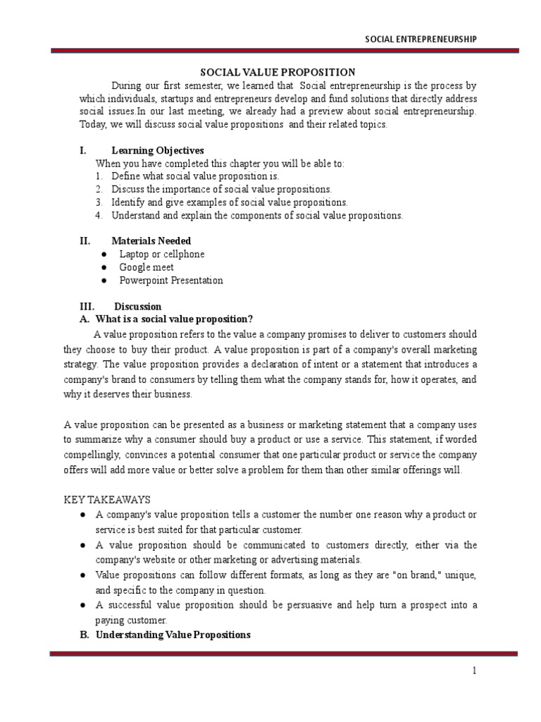 SOCIAL VALUE PROPOSITION - Group 4 Narrative Report | PDF | Marketing ...