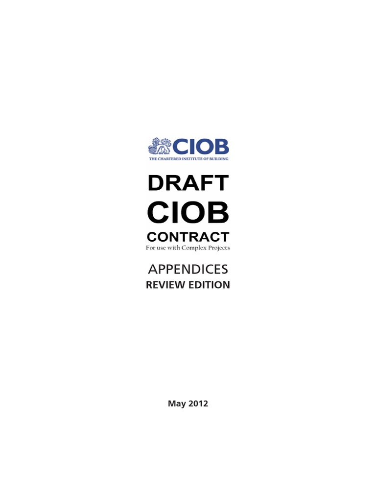 CIOB Coomplex-Projects-Contract-Appendices-unlocked | PDF ...