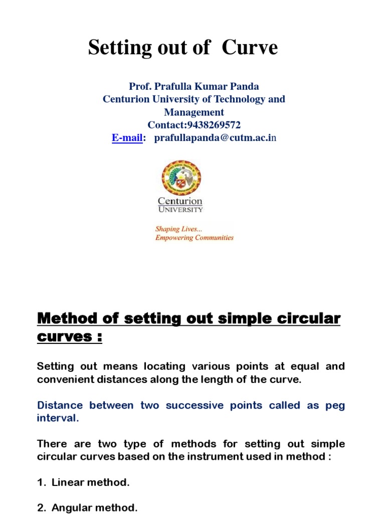 Setting Out of Curve | PDF | Teaching Methods & Materials | Science ...