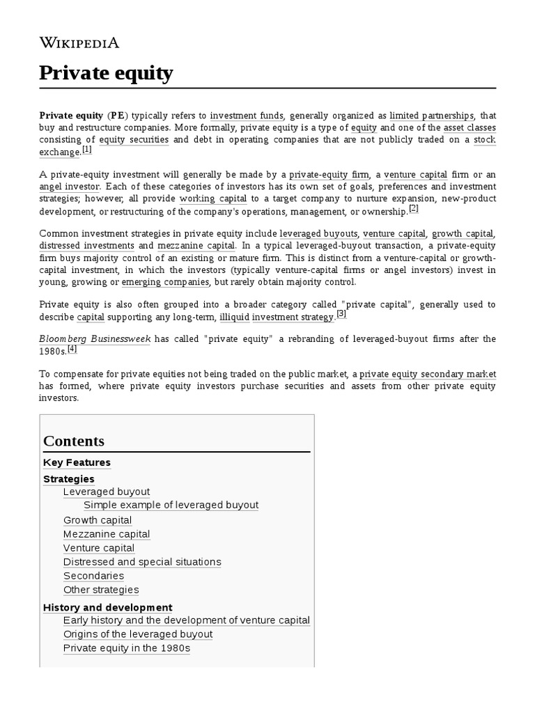 Private Equity | PDF | Private Equity | Leveraged Buyout