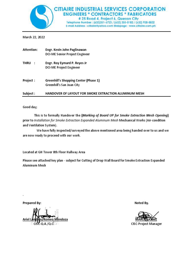 Smoke Extraction Layout Handover | PDF | Ceiling | Civil Engineering