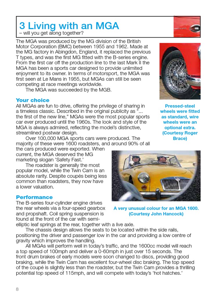 MG - MGA - Workshop Manual - 1955 - 1955 | PDF | Car Body Styles | Wheeled Vehicles