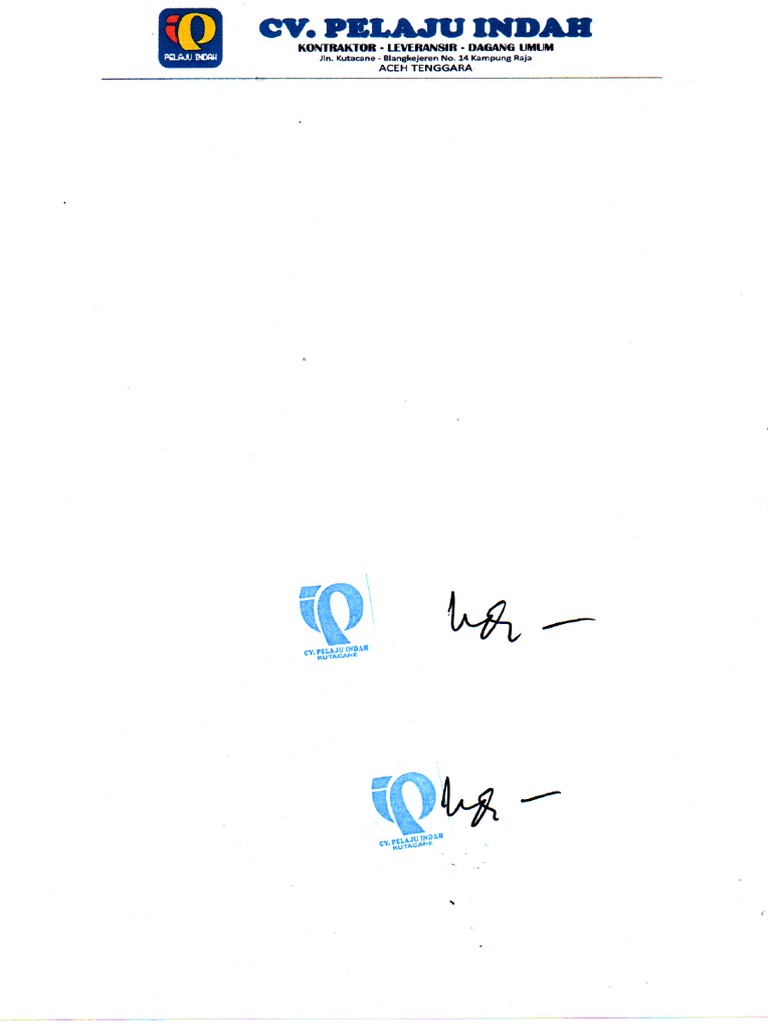 TTD Dan Stempel Cv. Pelaju Indah | PDF