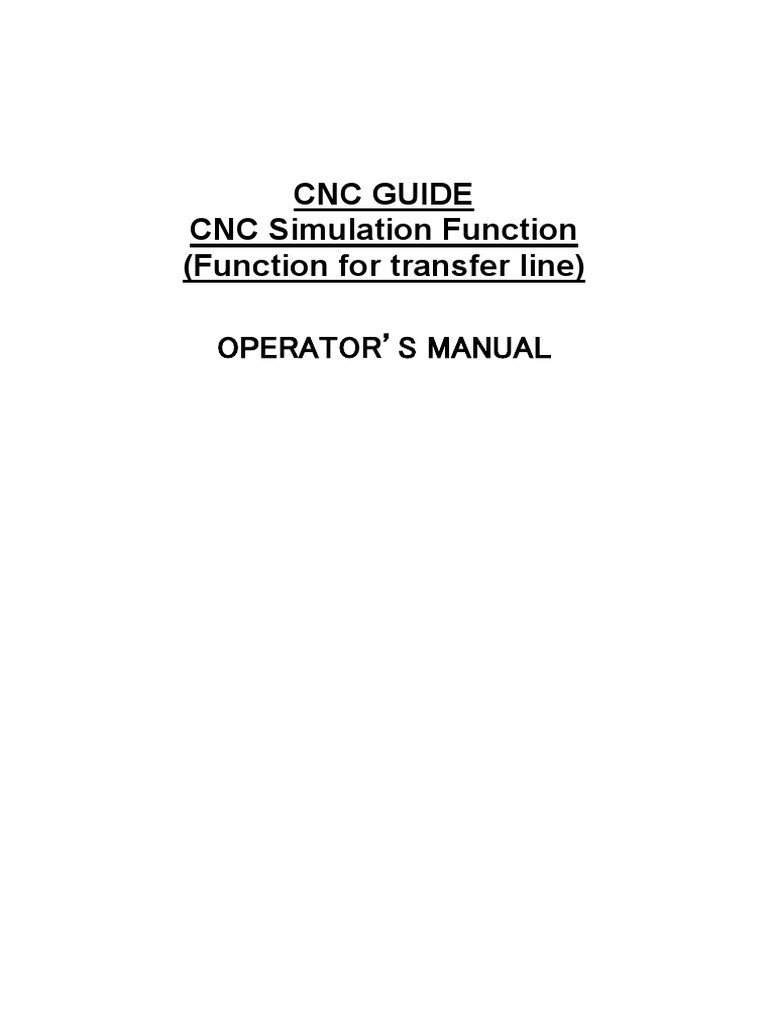 CNC Guide Installation and Operation | PDF