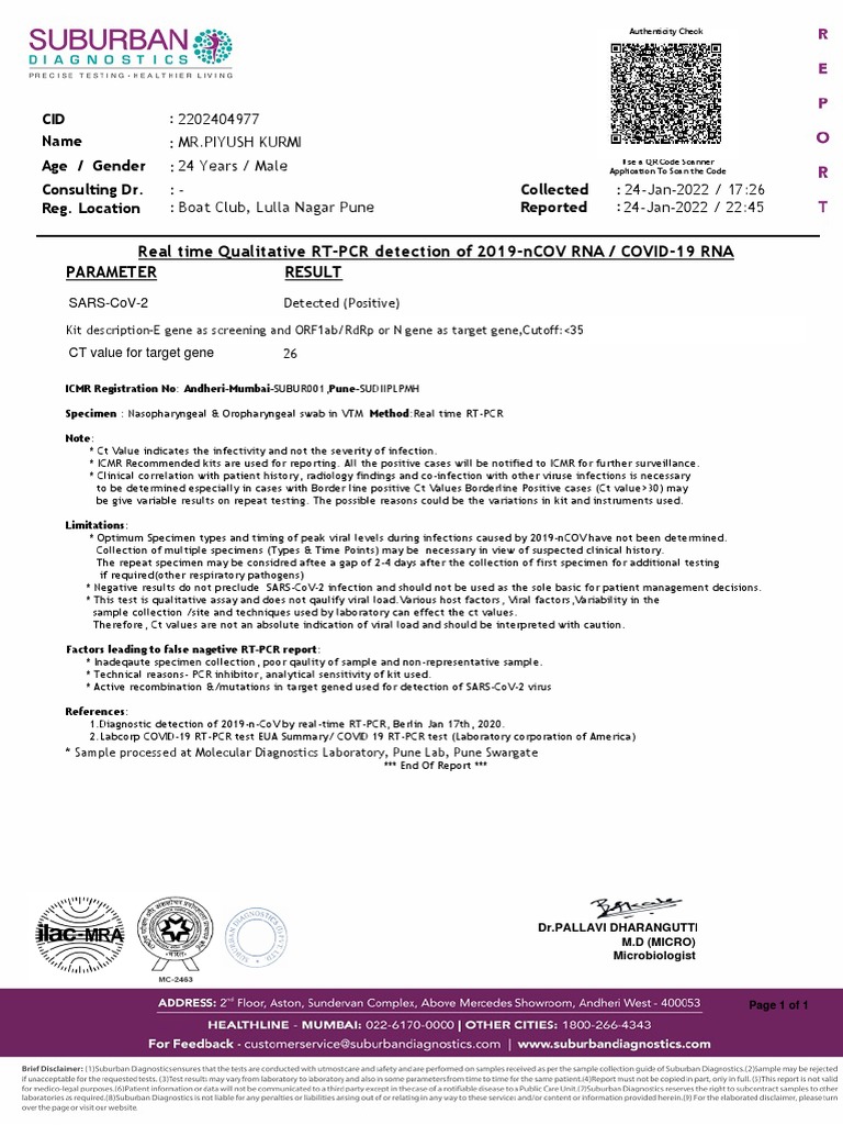 Interpreting a Positive COVID-19 PCR Test Result: Factors to Consider ...