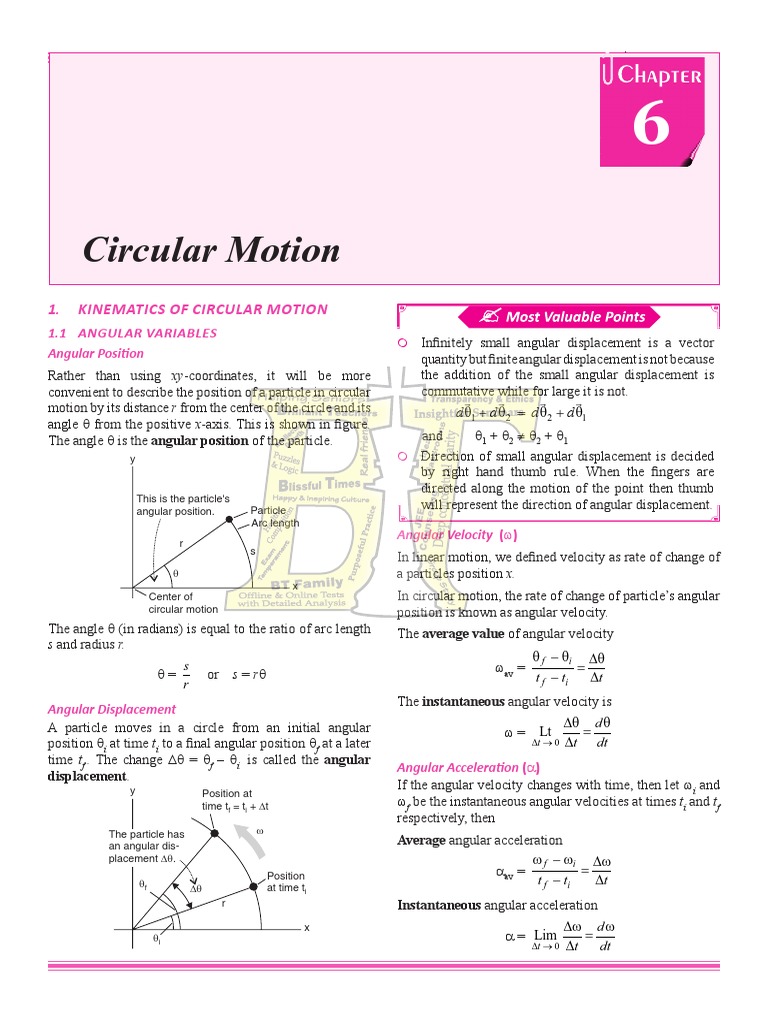 BT Booklet Physics Chapter6 Circular Motion | PDF | Acceleration | Rotation Around A Fixed Axis