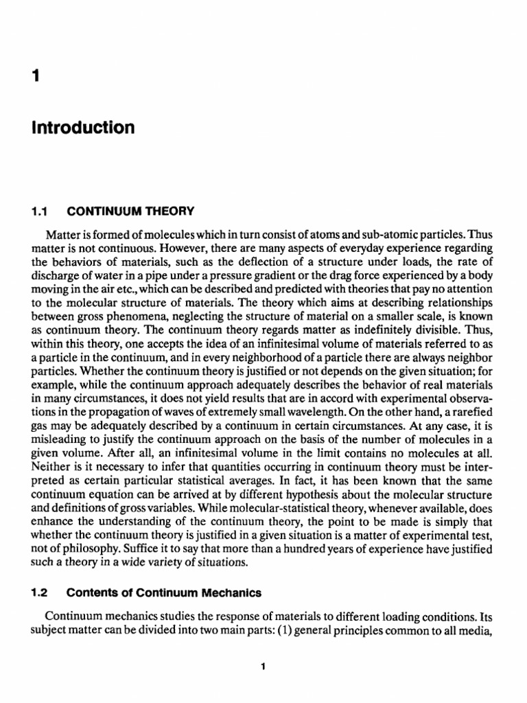 1.1 Continuum Theory: Known | PDF | Continuum Mechanics | Elasticity ...