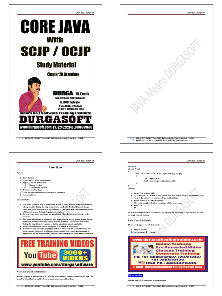 20 Assertions Pdf Java Programming Language Parameter Computer Programming 