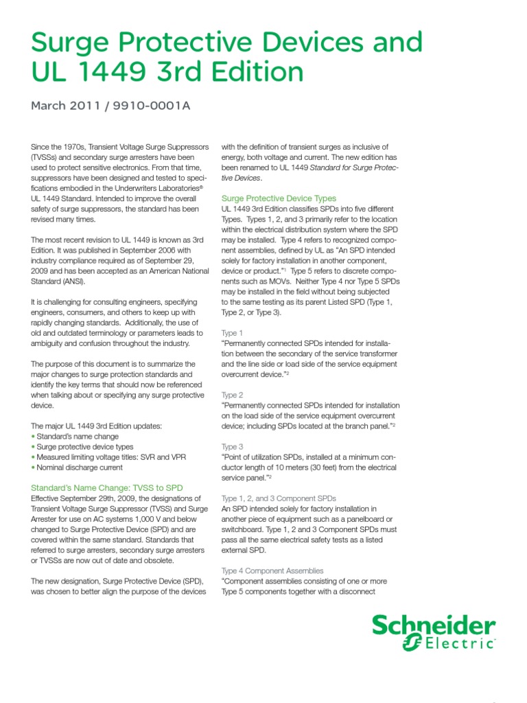 SPD and UL 1449 3rd Edition | PDF | Electronics | Electromagnetism